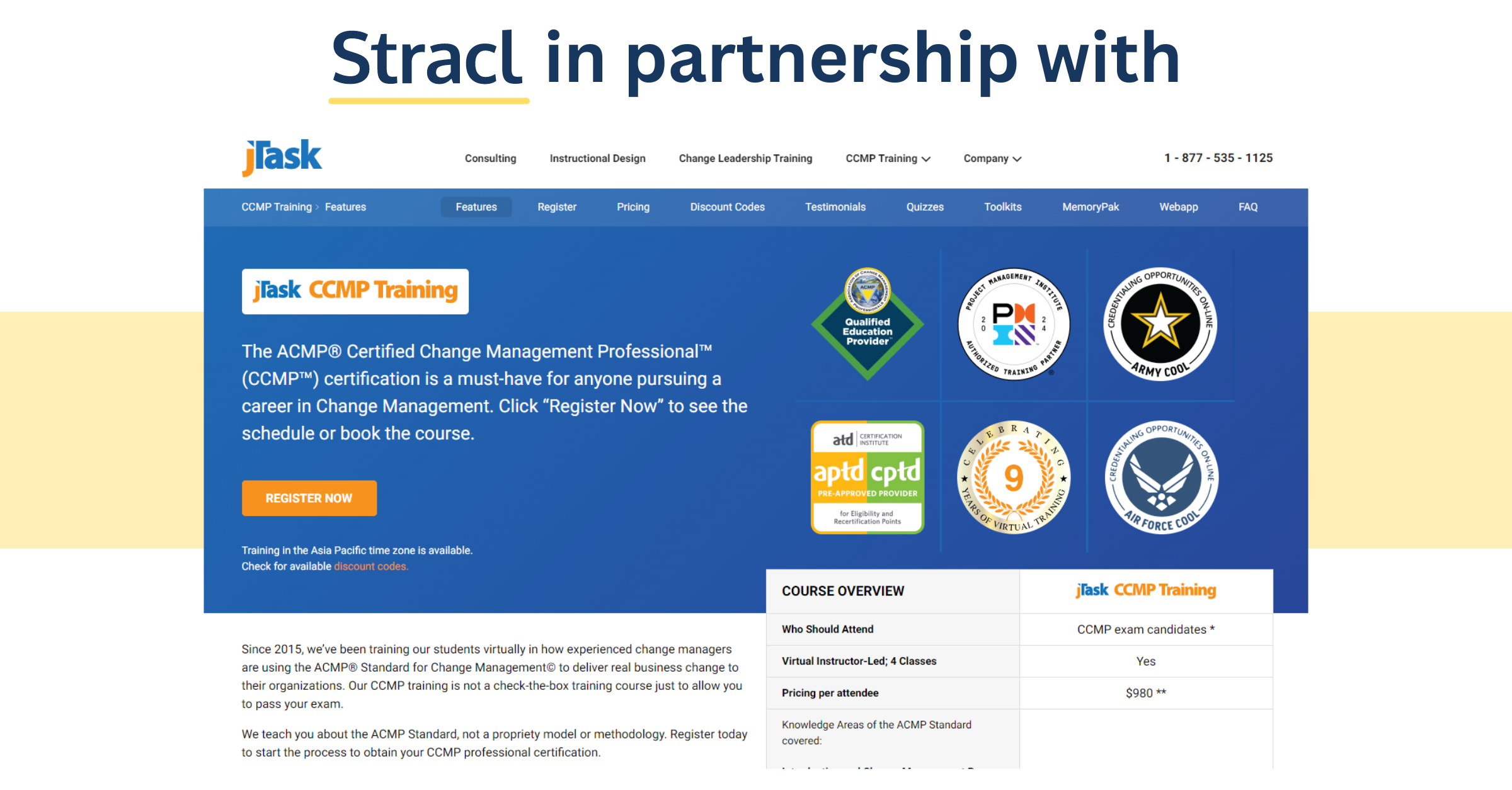 Stracl Announces Partnership with jTask CCMP Training